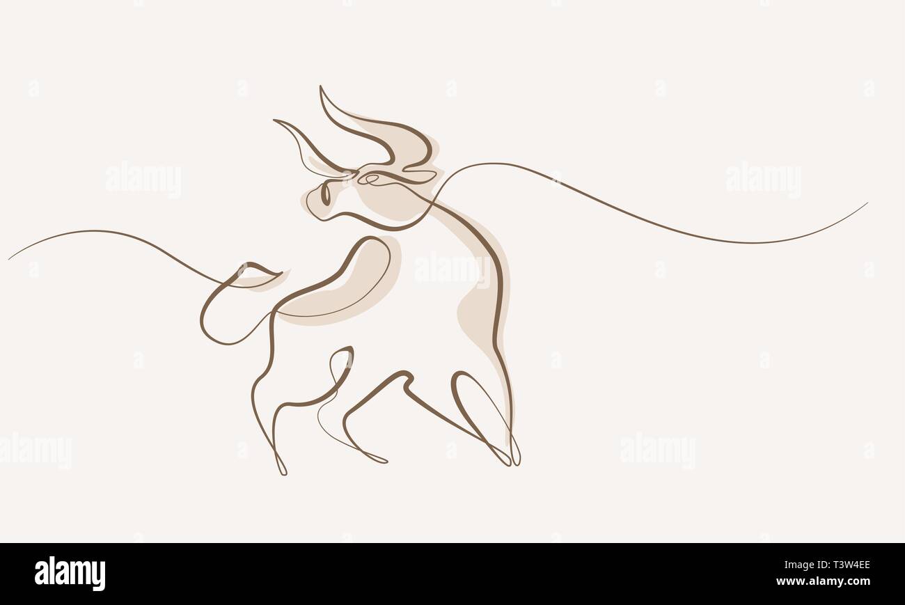 Bull head drawing hi-res stock photography and images - Alamy