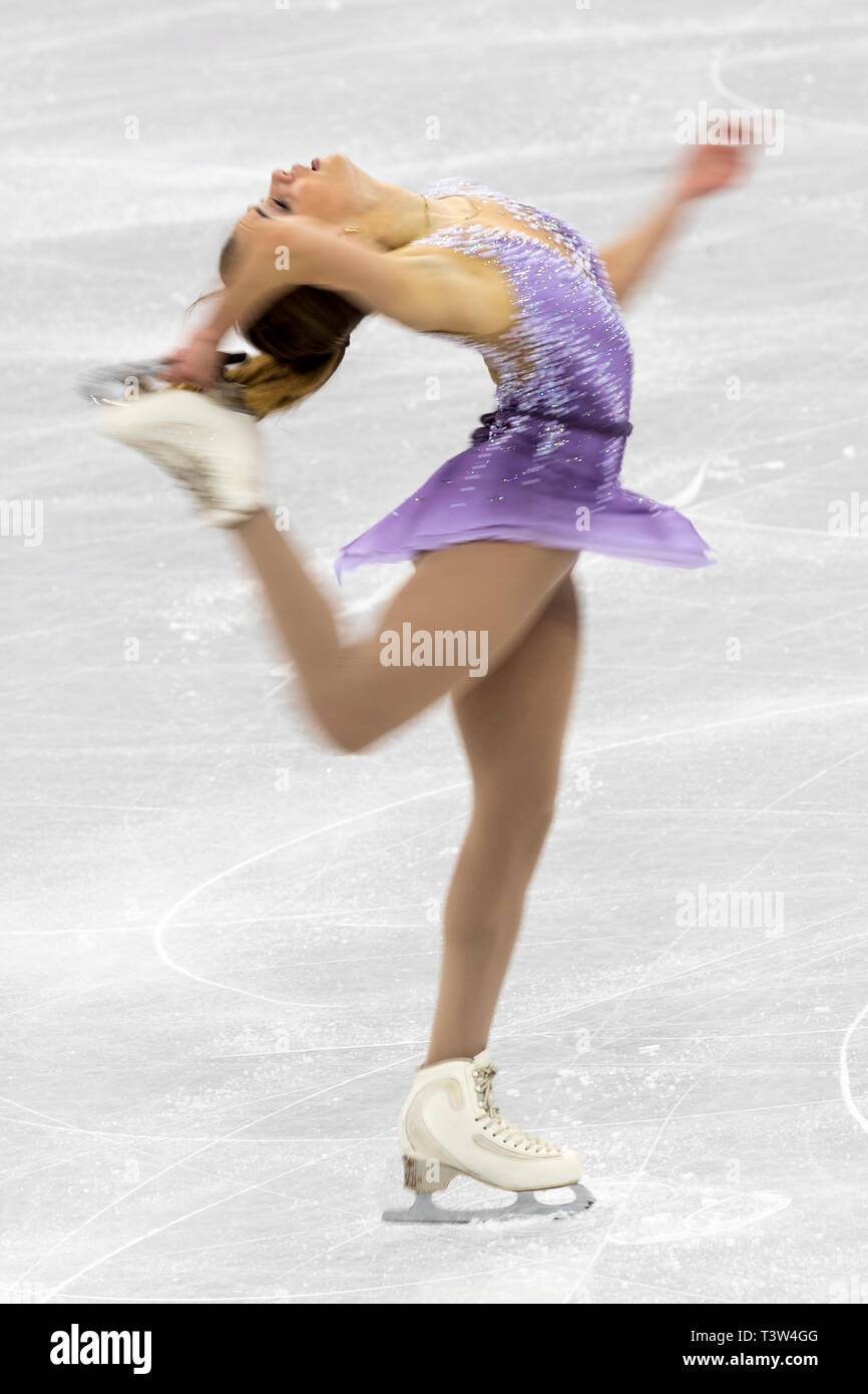 Blur motion action of Isadora Williams (BRA) competing in the Figure ...