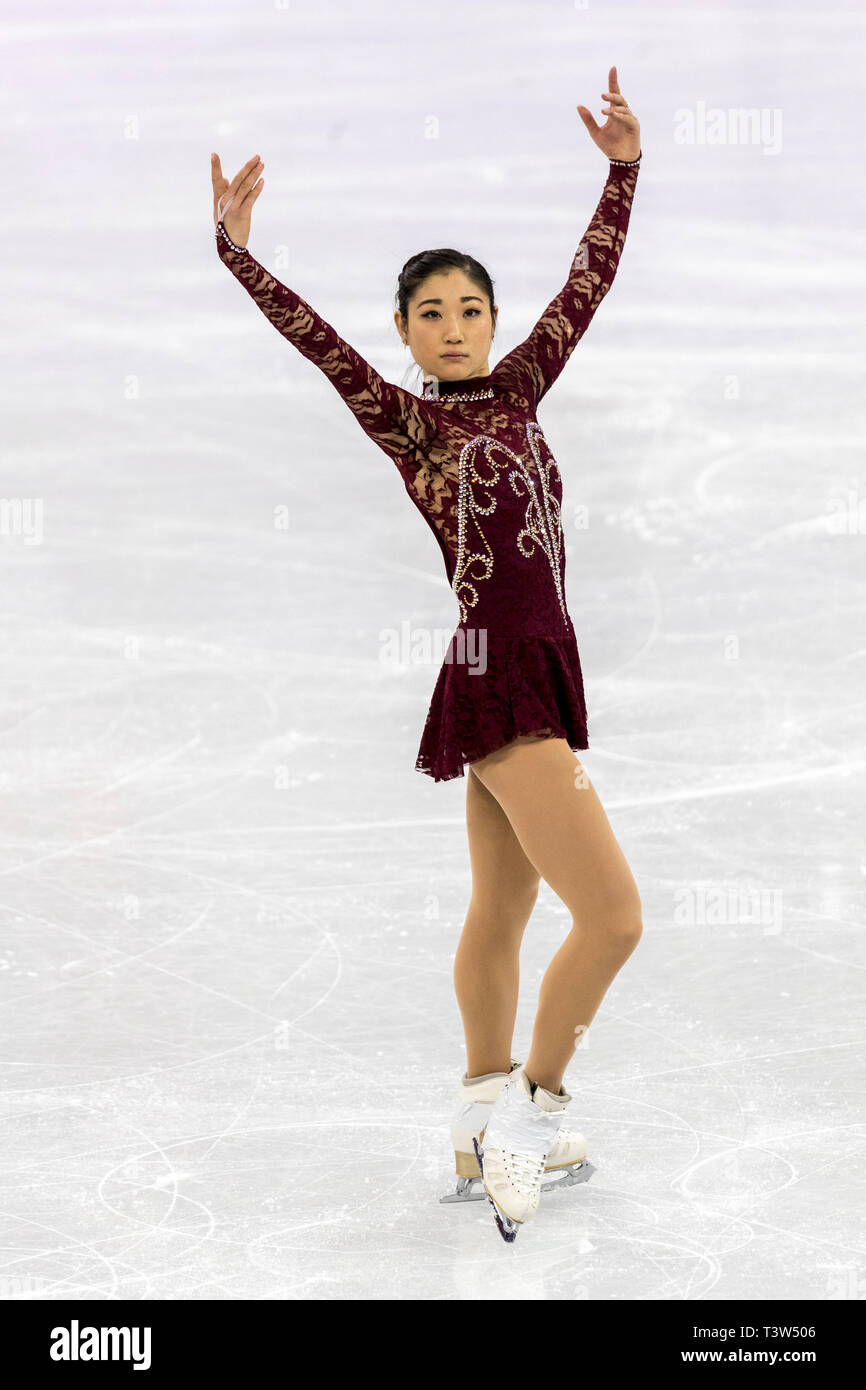 Mirai Nagasu (USA) competing in the Figure Skating - Ladies' Short at ...