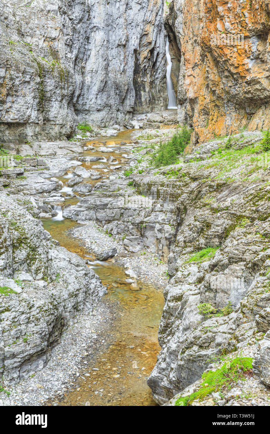 muddy creek canyon and falls along the rocky mountain front near bynum ...