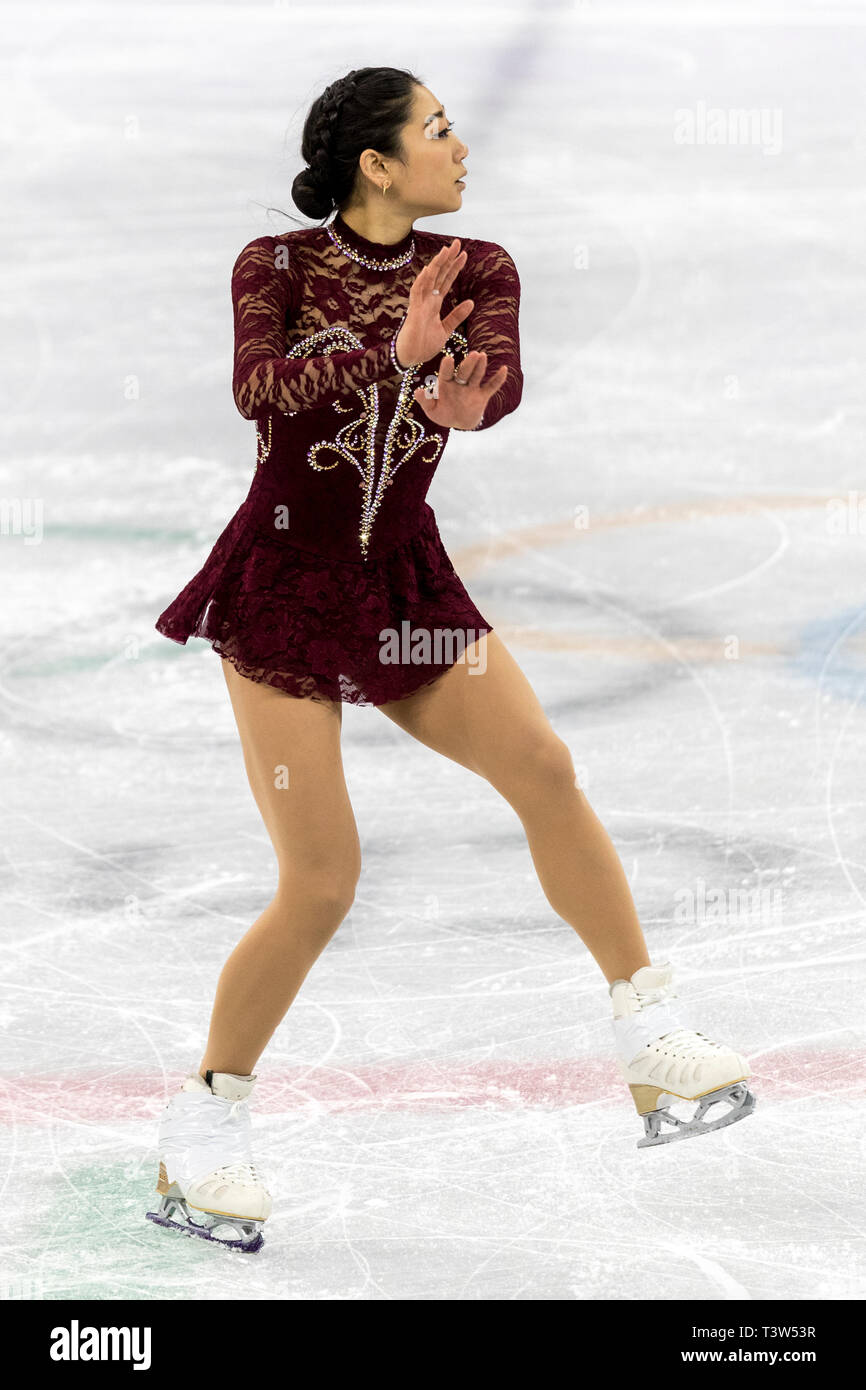 Mirai Nagasu (USA) competing in the Figure Skating - Ladies' Short at ...