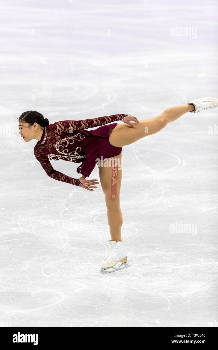 Mirai Nagasu (USA) competing in the Figure Skating - Ladies' Short at ...