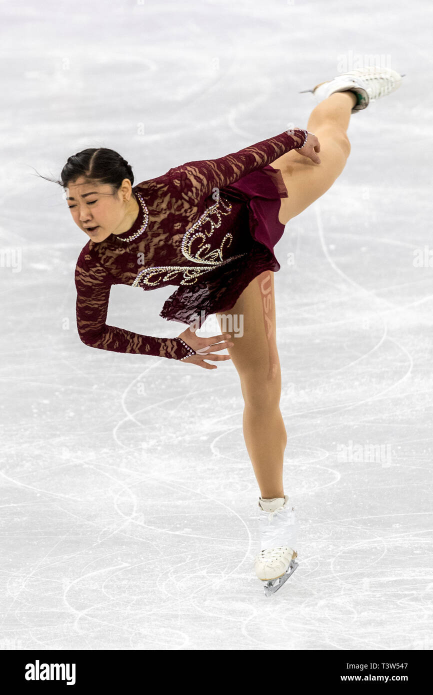 Mirai Nagasu (USA) competing in the Figure Skating - Ladies' Short at ...