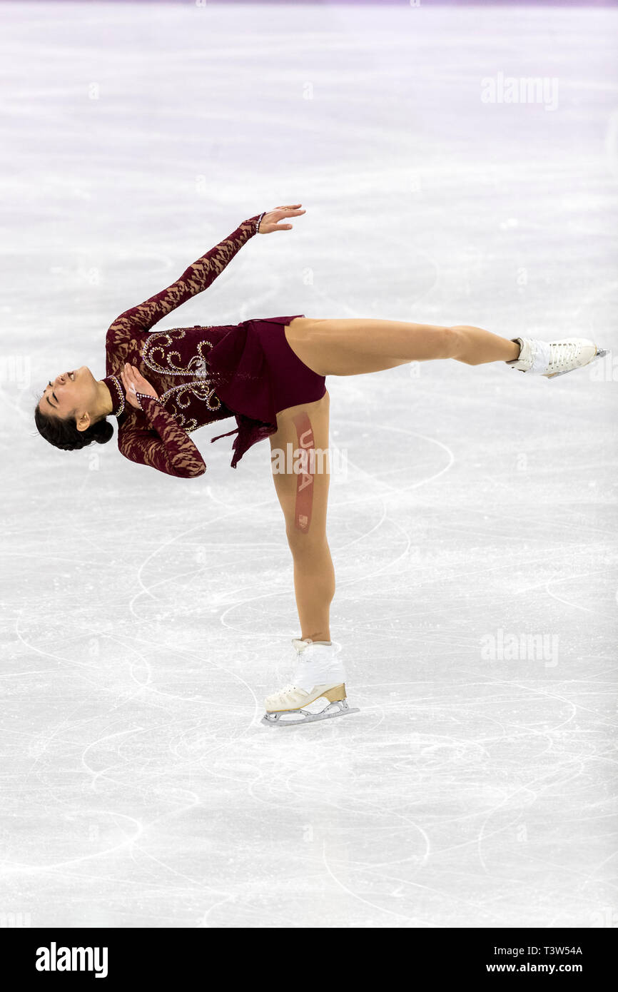 Mirai Nagasu (USA) competing in the Figure Skating - Ladies' Short at ...