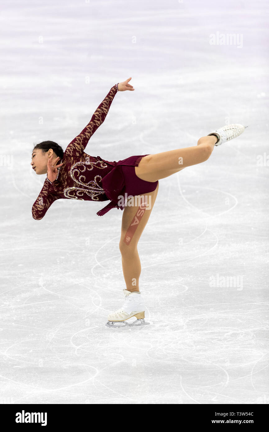Mirai Nagasu (USA) competing in the Figure Skating - Ladies' Short at ...