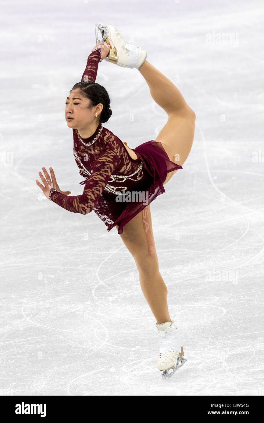 Mirai Nagasu (USA) competing in the Figure Skating - Ladies' Short at ...