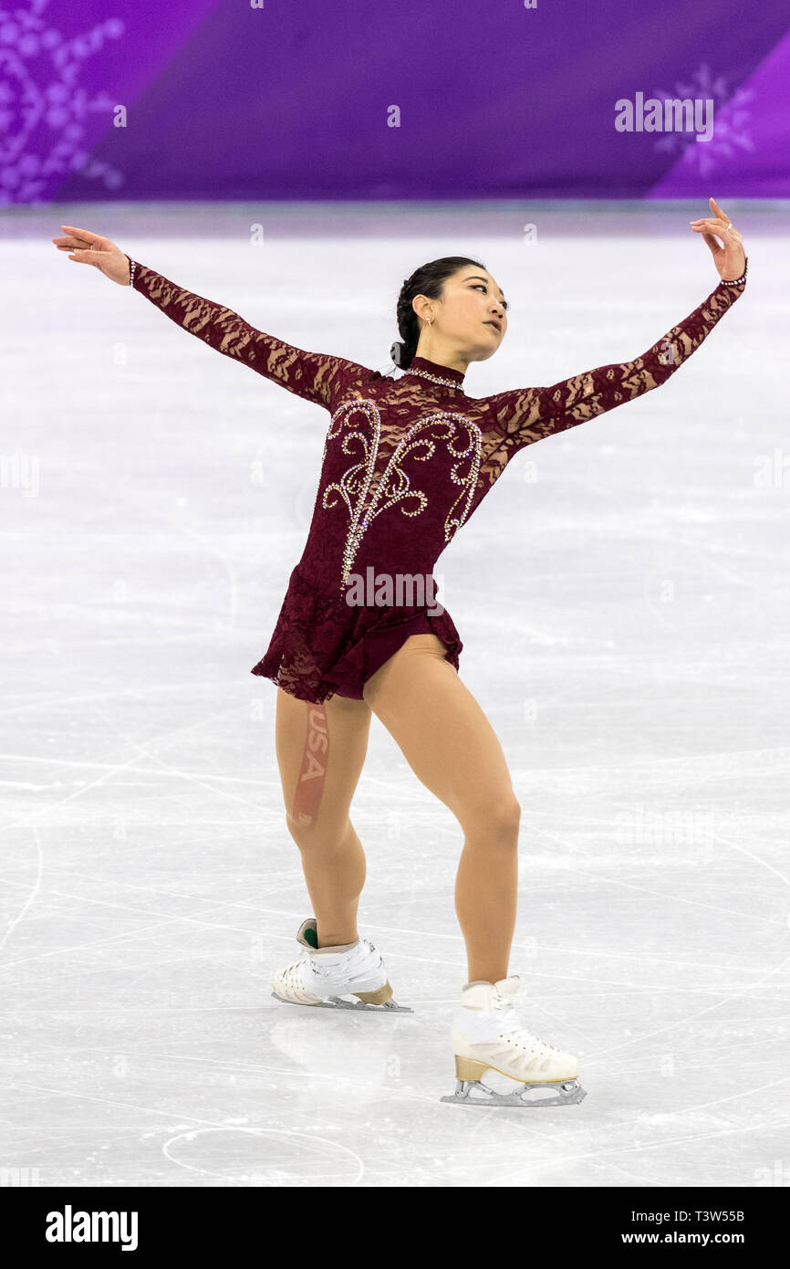 Mirai Nagasu (USA) competing in the Figure Skating - Ladies' Short at ...