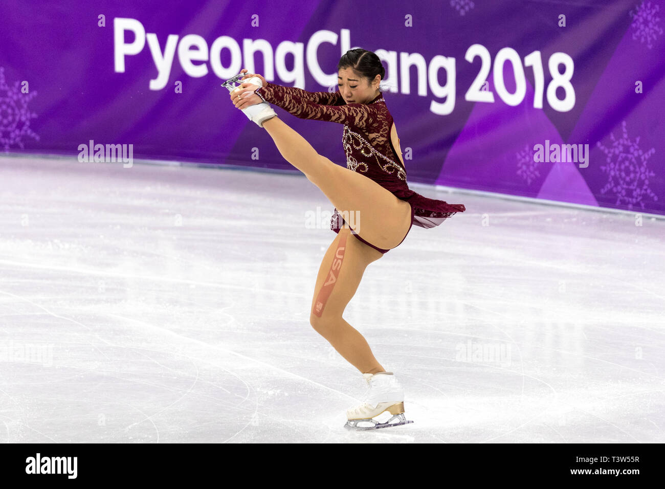 Mirai Nagasu (USA) competing in the Figure Skating - Ladies' Short at ...