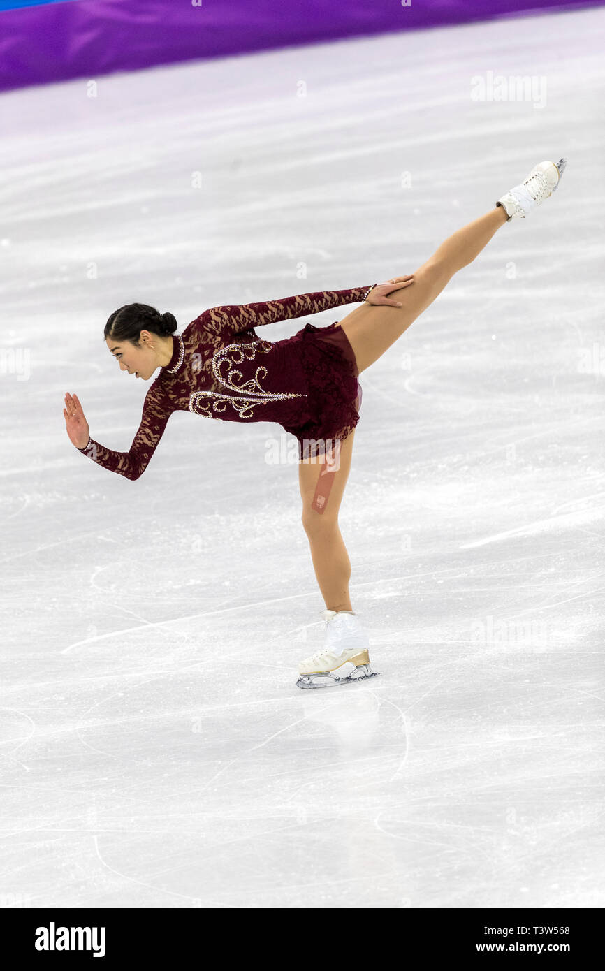 Mirai Nagasu (USA) competing in the Figure Skating - Ladies' Short at ...