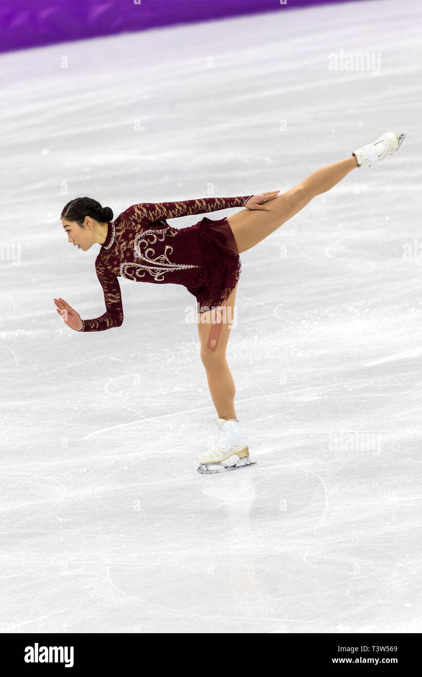 Mirai Nagasu (USA) competing in the Figure Skating - Ladies' Short at ...