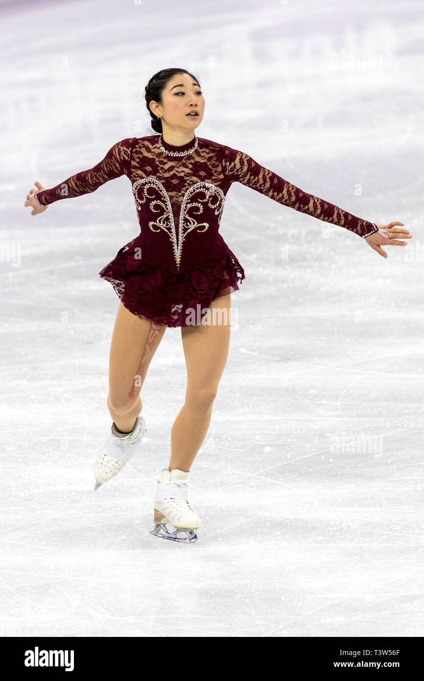 Mirai Nagasu (USA) competing in the Figure Skating - Ladies' Short at ...