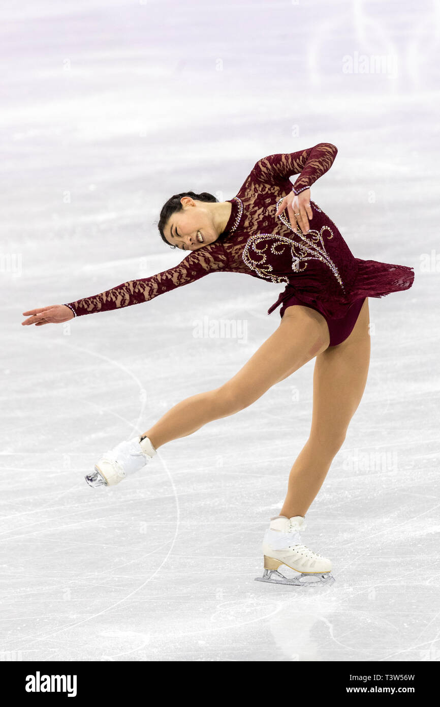 Mirai Nagasu (USA) competing in the Figure Skating - Ladies' Short at ...