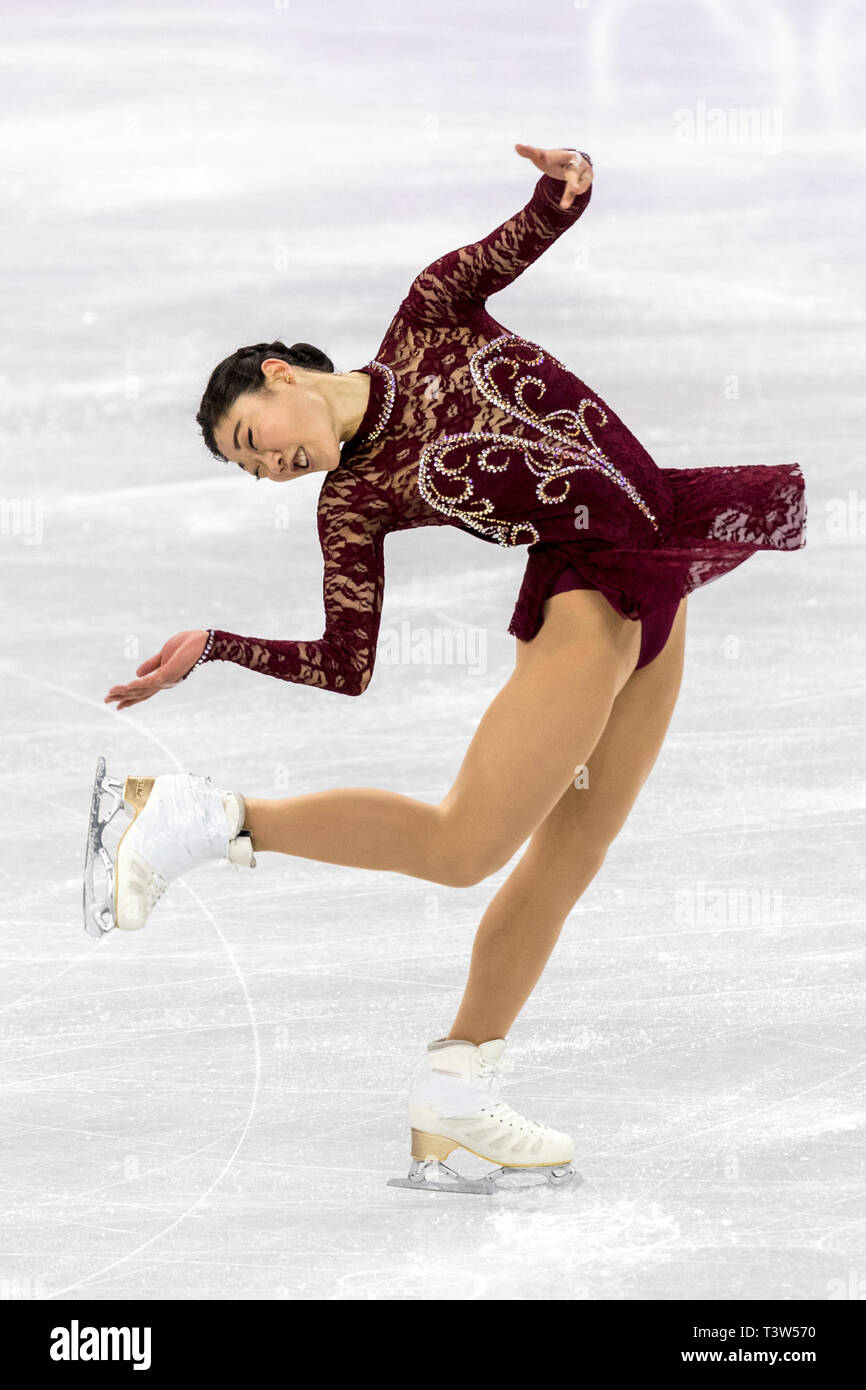 Mirai Nagasu (USA) competing in the Figure Skating - Ladies' Short at ...