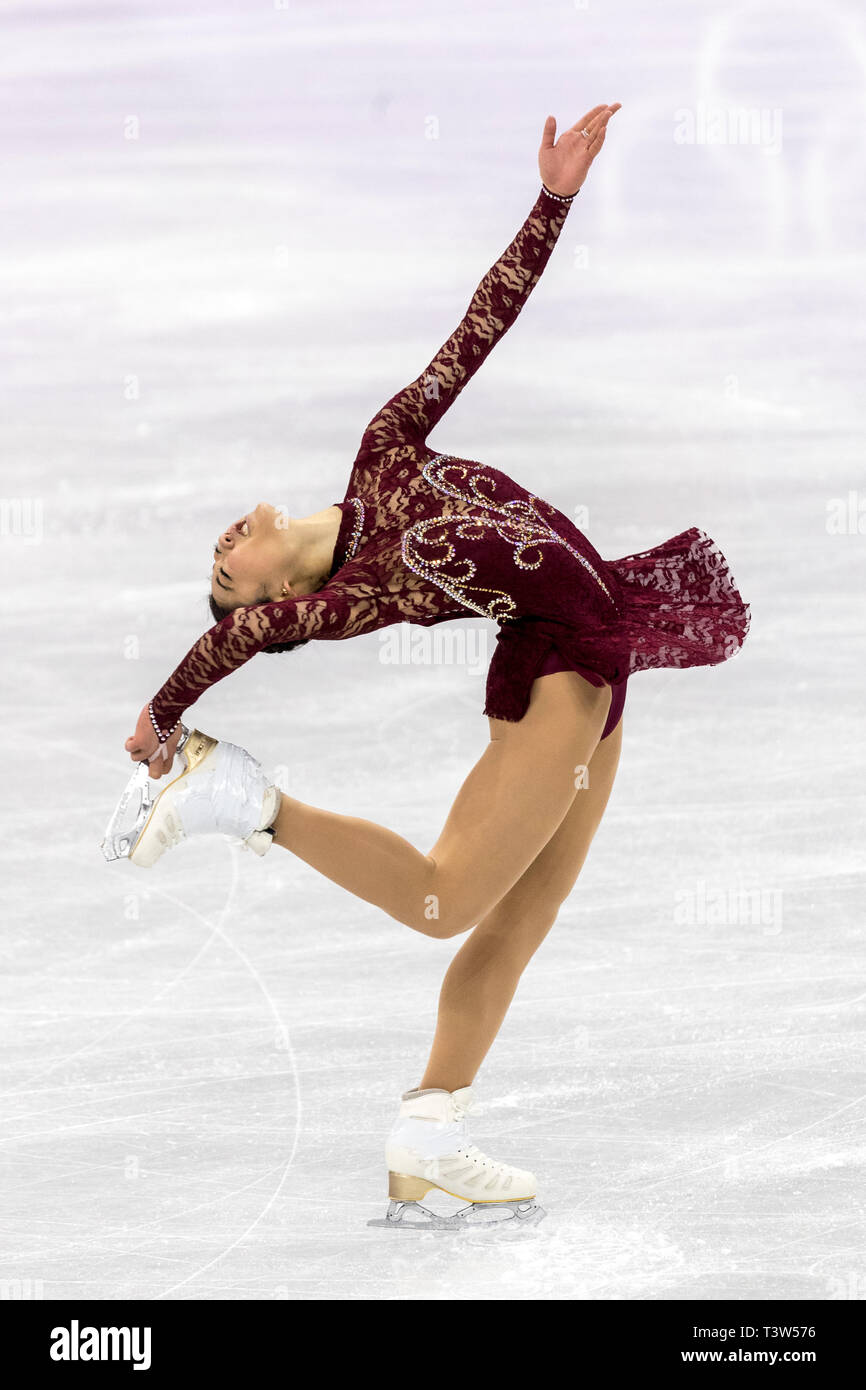 Mirai Nagasu (USA) competing in the Figure Skating - Ladies' Short at ...