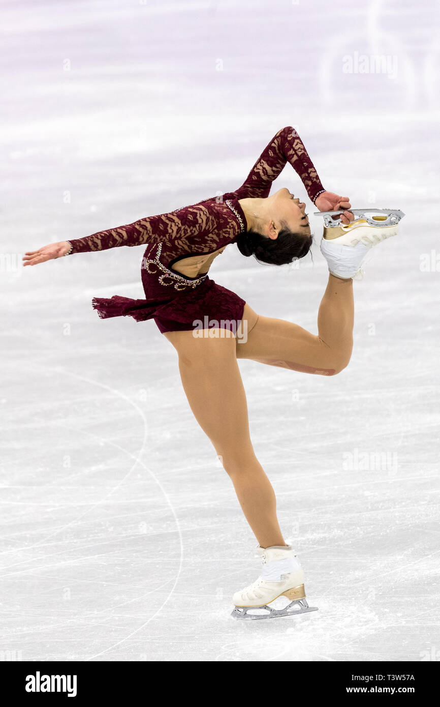 Mirai Nagasu (USA) competing in the Figure Skating - Ladies' Short at ...