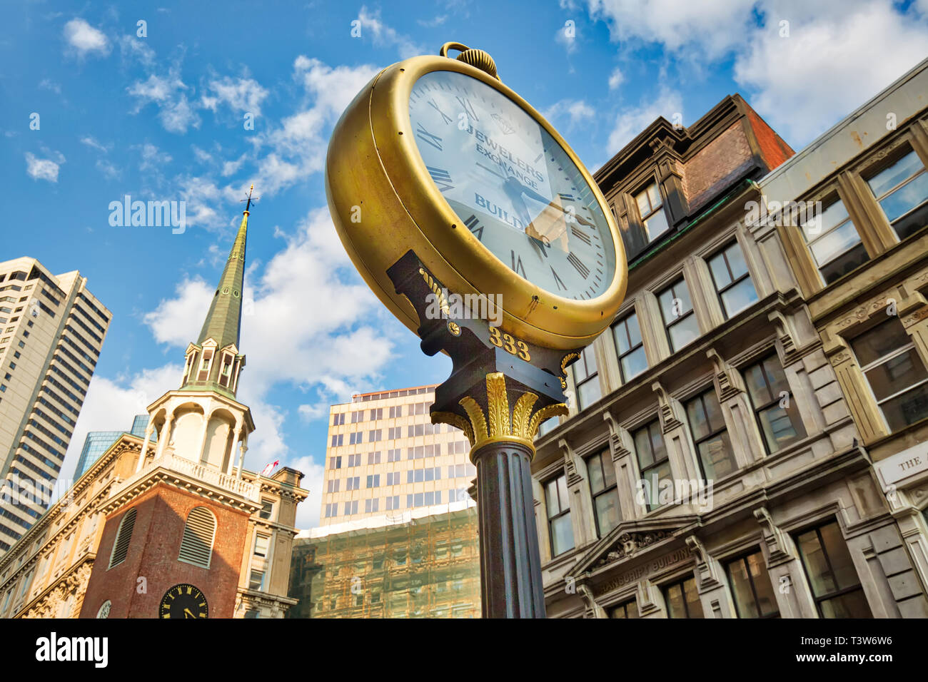 Boston, MA, USA-20 October, 2017: Boston historic center streets at a ...