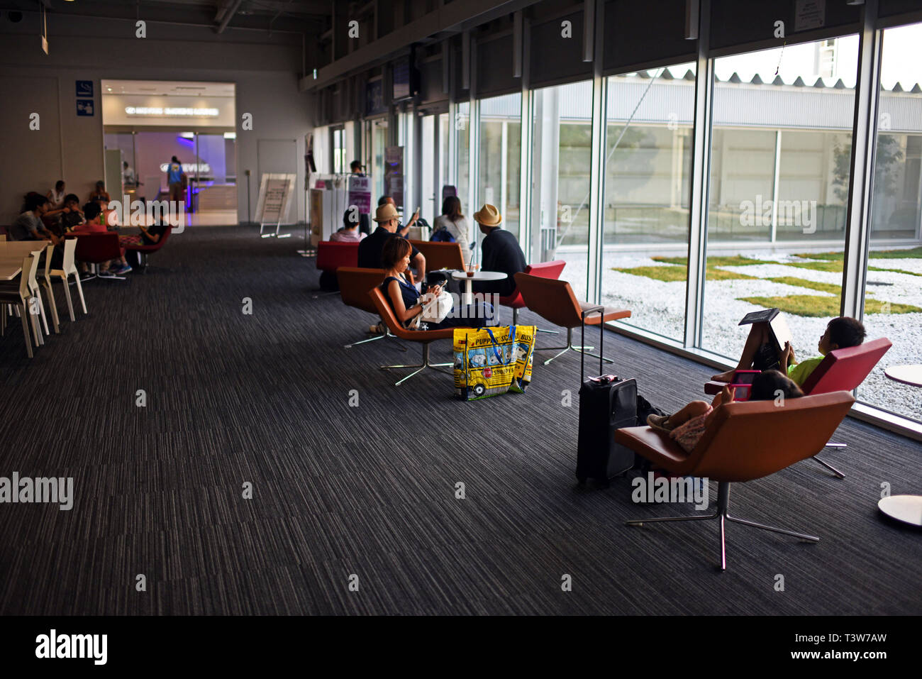 Waiting area in Kansai Airport, Osaka, Japan Stock Photo - Alamy