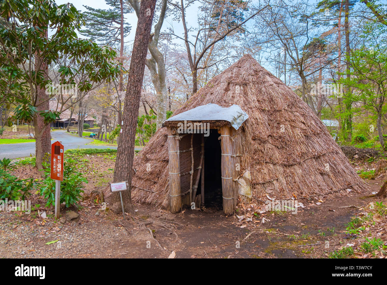 Kitakami, Japan - April 22 2018: Michinoku Folklore Village is a ...