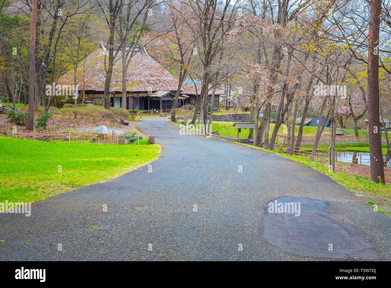 Kitakami, Japan - April 22 2018: Michinoku Folklore Village is a ...
