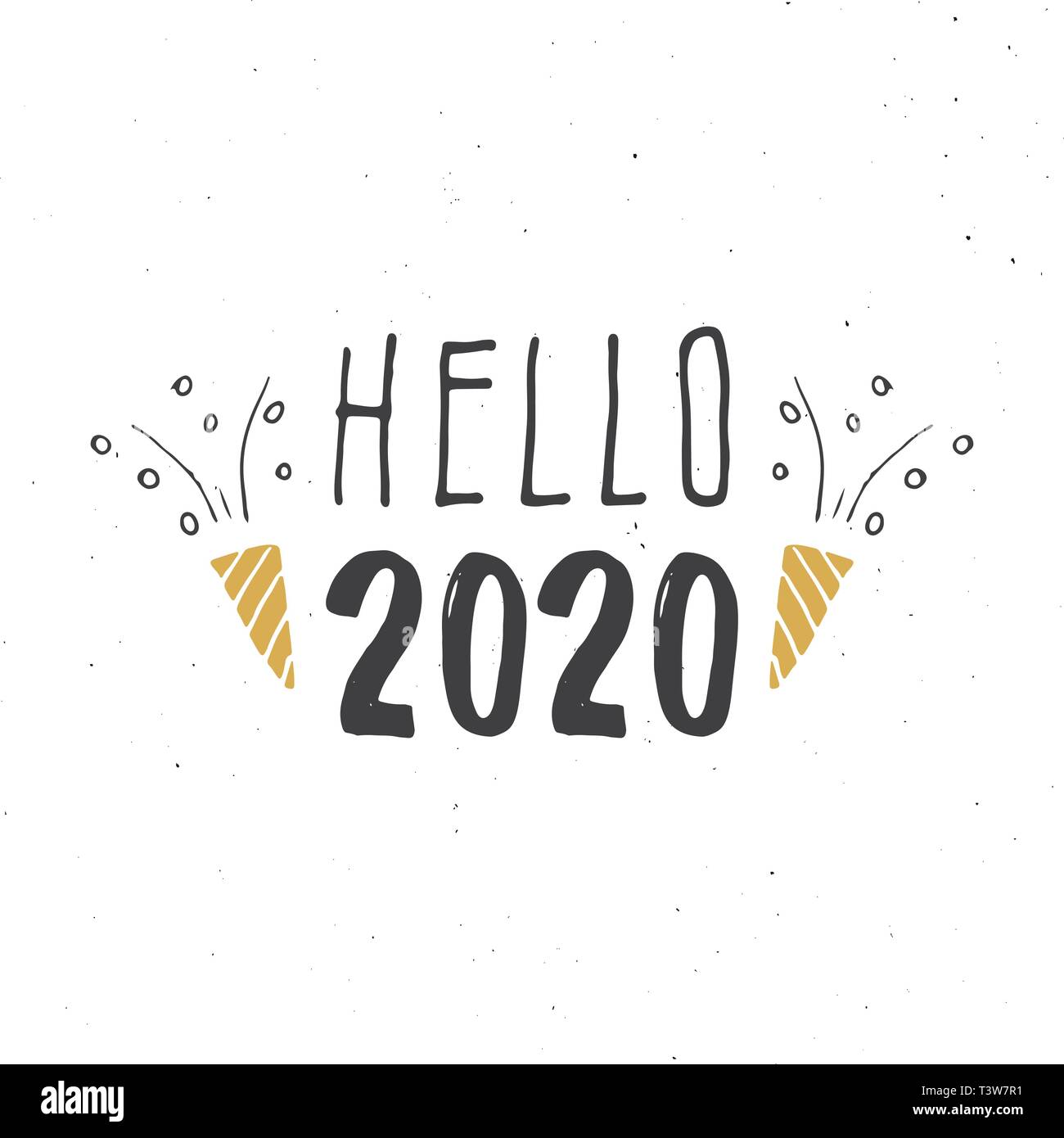 New Year greeting card, hello 2020. Typographic Greetings Design ...