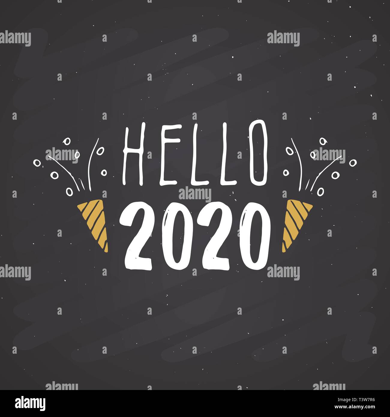 New Year greeting card, hello 2020. Typographic Greetings Design ...