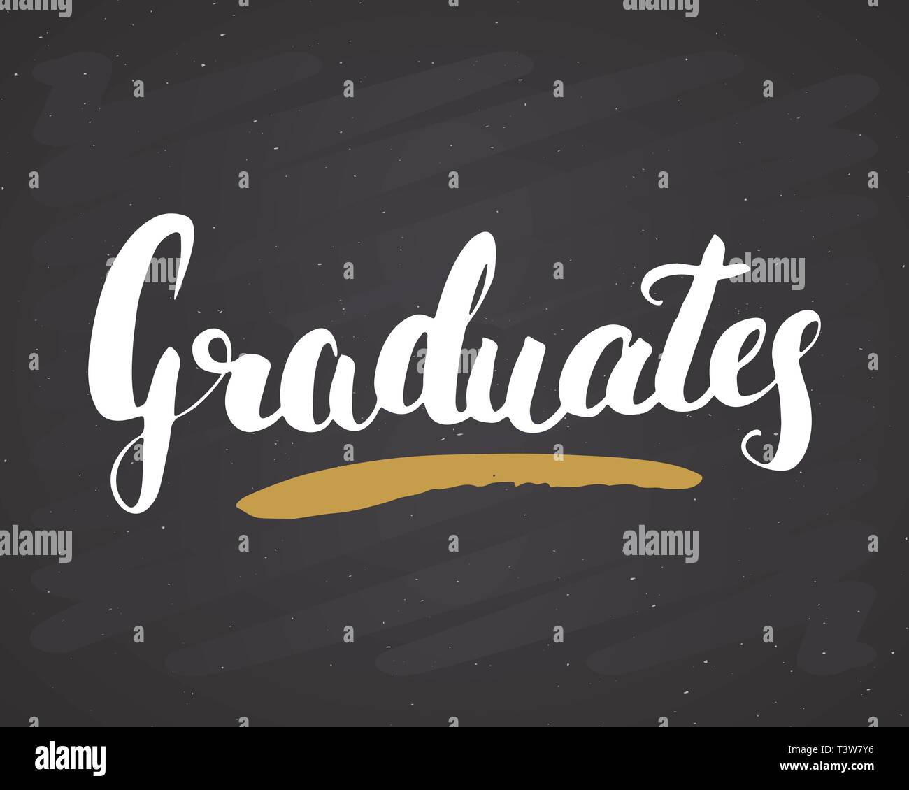 Graduation lettering handwritten sign, Hand drawn grunge calligraphic ...