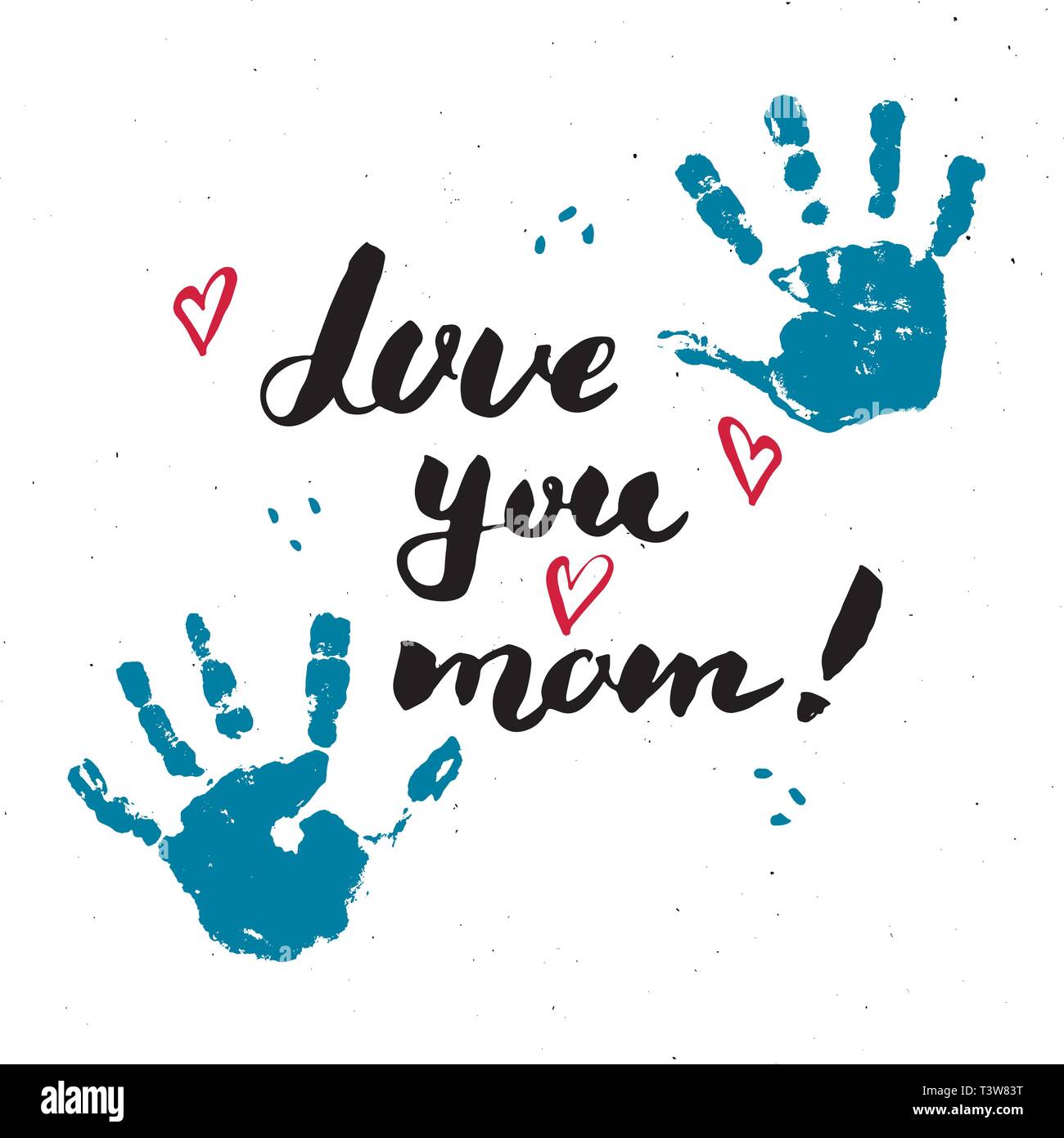 Love you, mom! Calligraphy handwritten lettering sign, Mother's Day ...