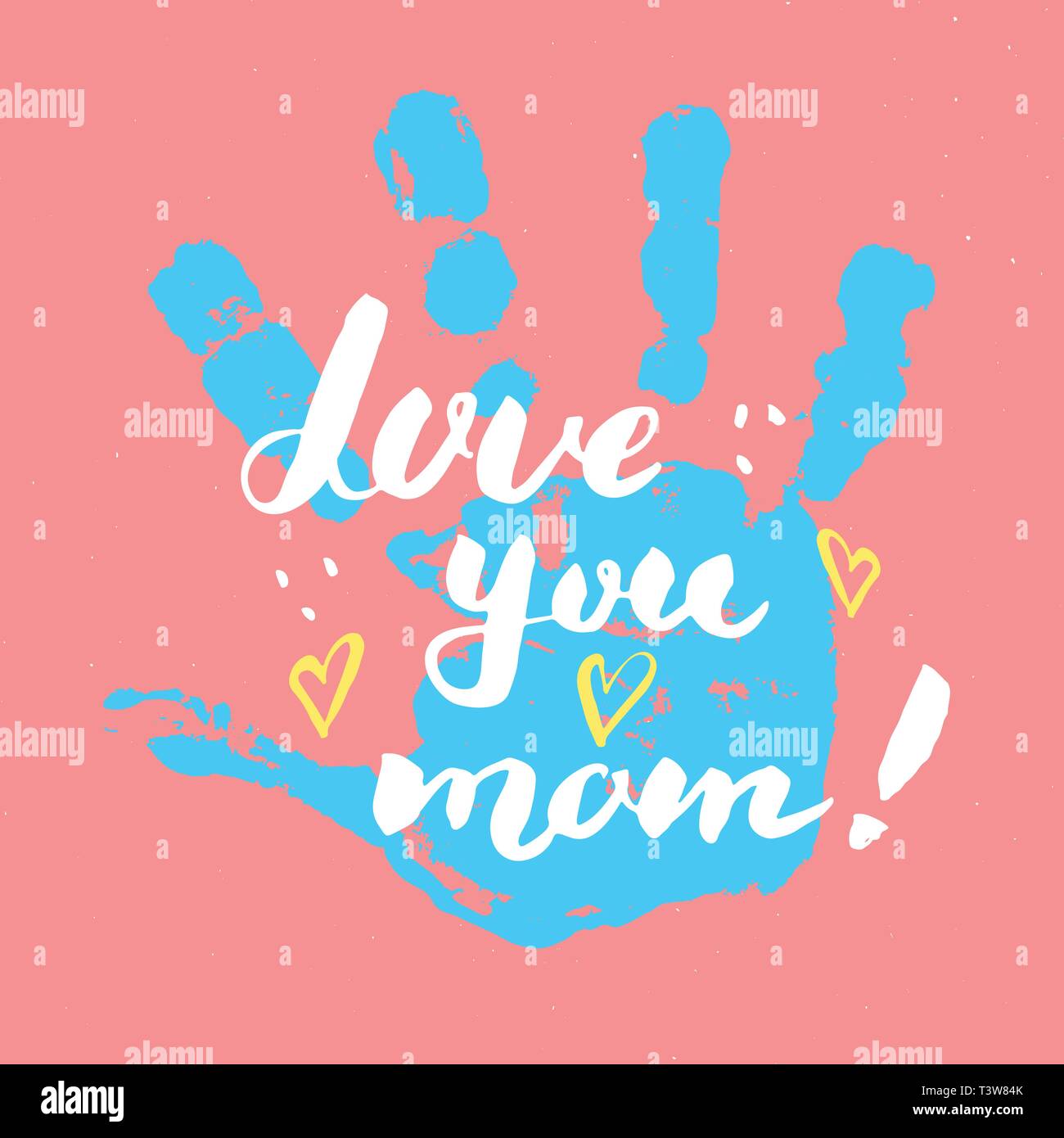 Love you, mom! Calligraphy handwritten lettering sign, Mother's Day ...