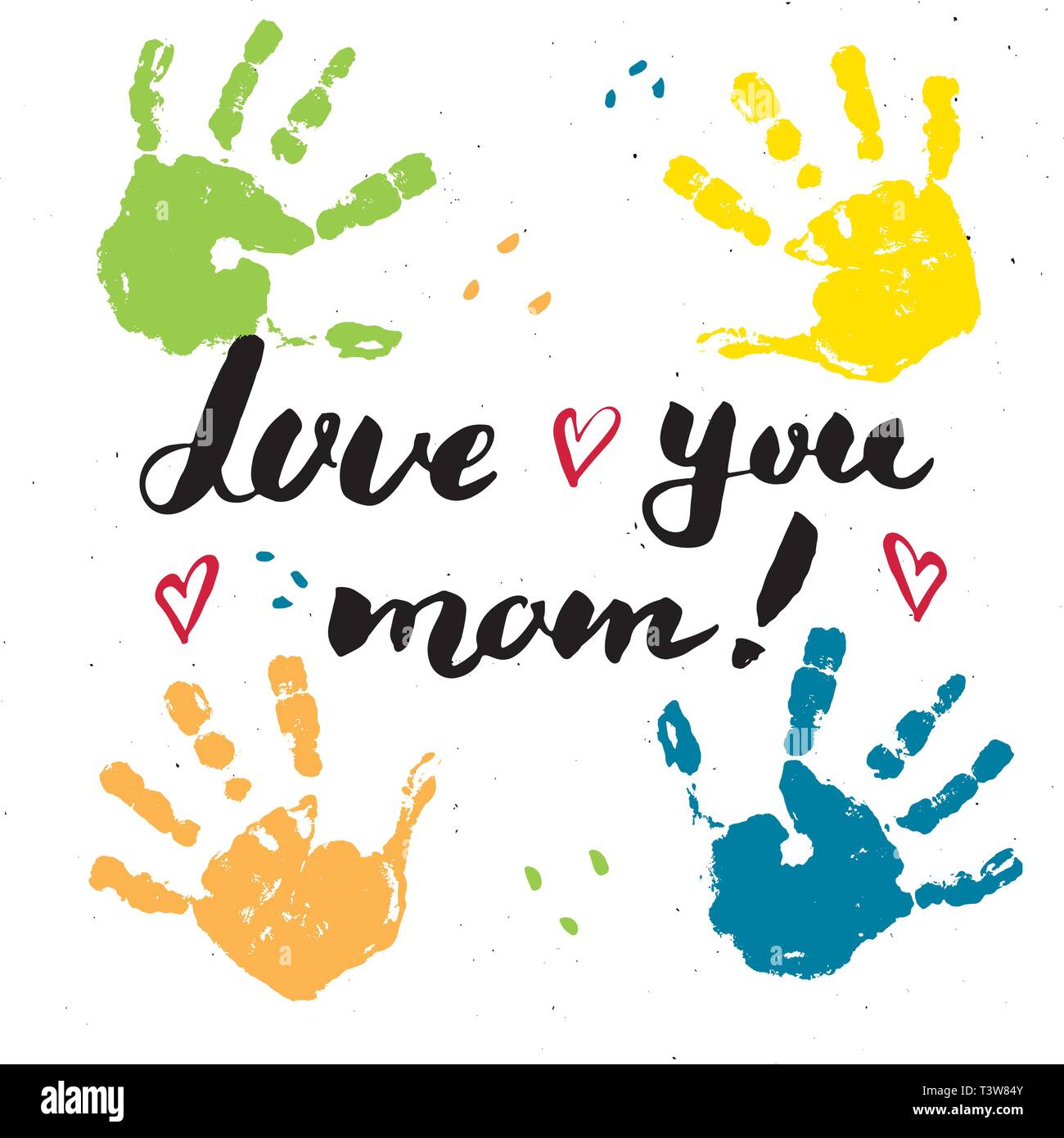 Love you, mom! Calligraphy handwritten lettering sign, Mother's Day ...