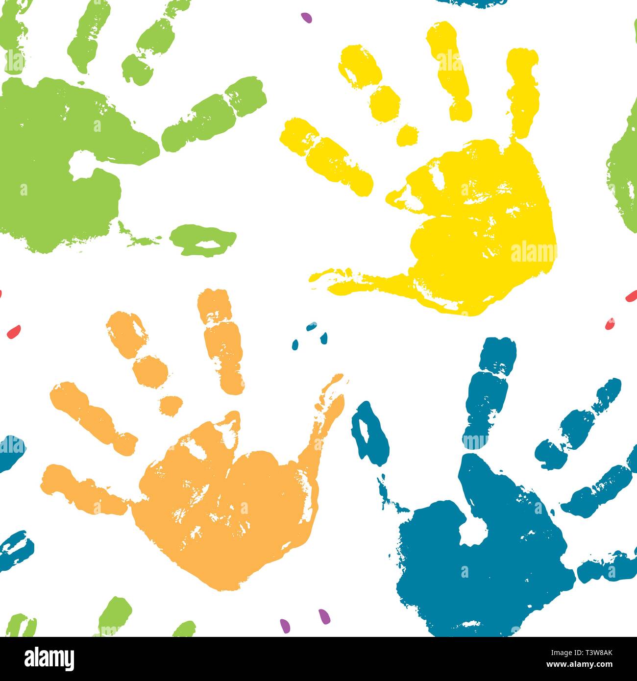 Hand stamp seamless pattern, paint stain background vector illustration ...