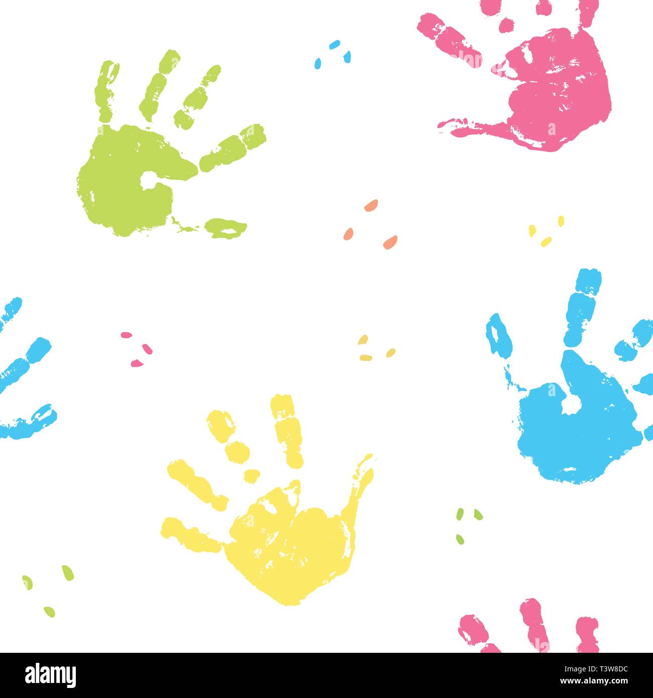 Hand stamp seamless pattern, paint stain background vector illustration ...