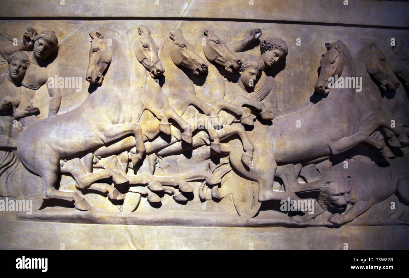 Istanbul Archeology Museum art details in Istanbul, Turkey. Museum over ...