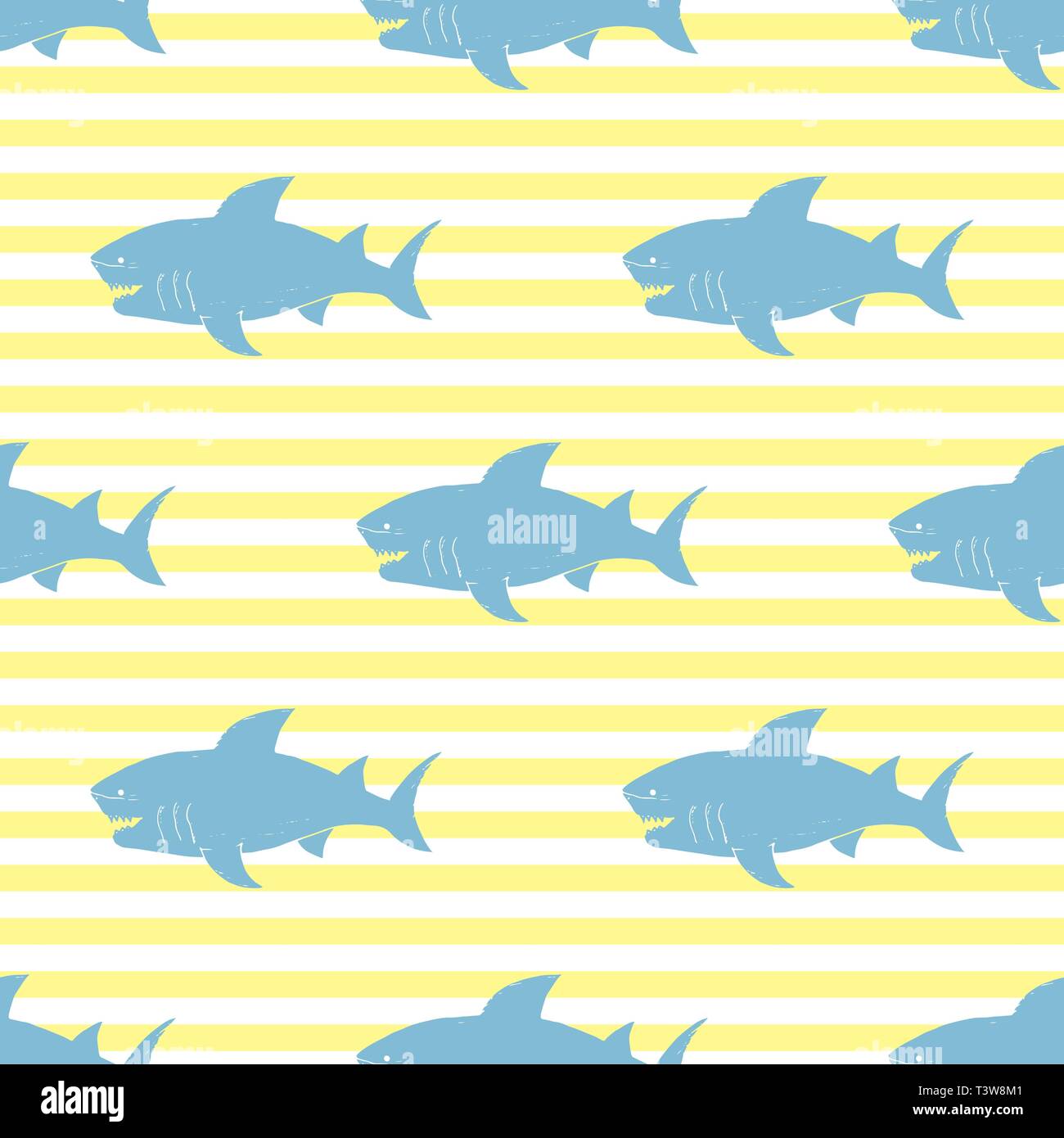 Shark seamless pattern, Hand drawn sketched doodle shark, vector ...