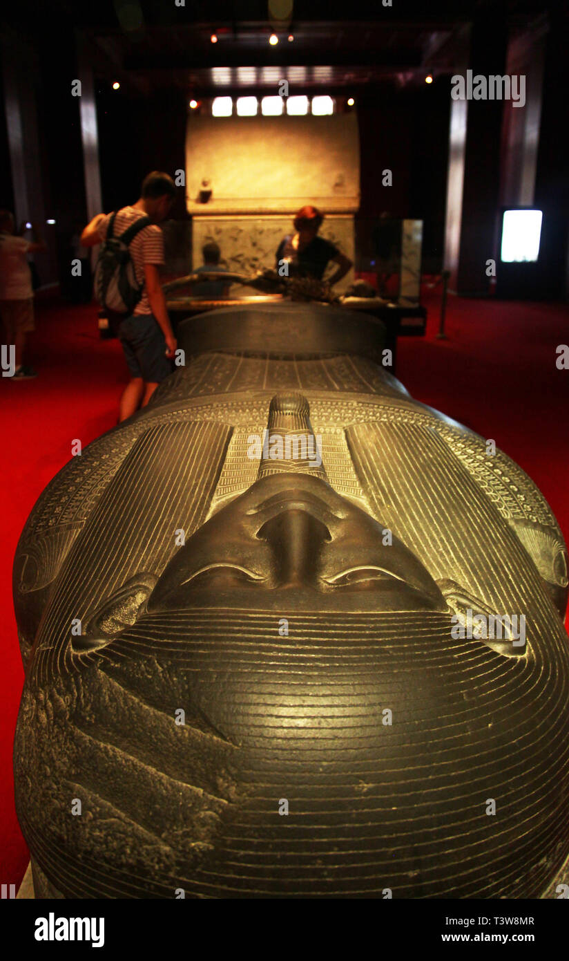 Istanbul Archeology Museum sarcophagus room in Istanbul,Turkey. Museum ...