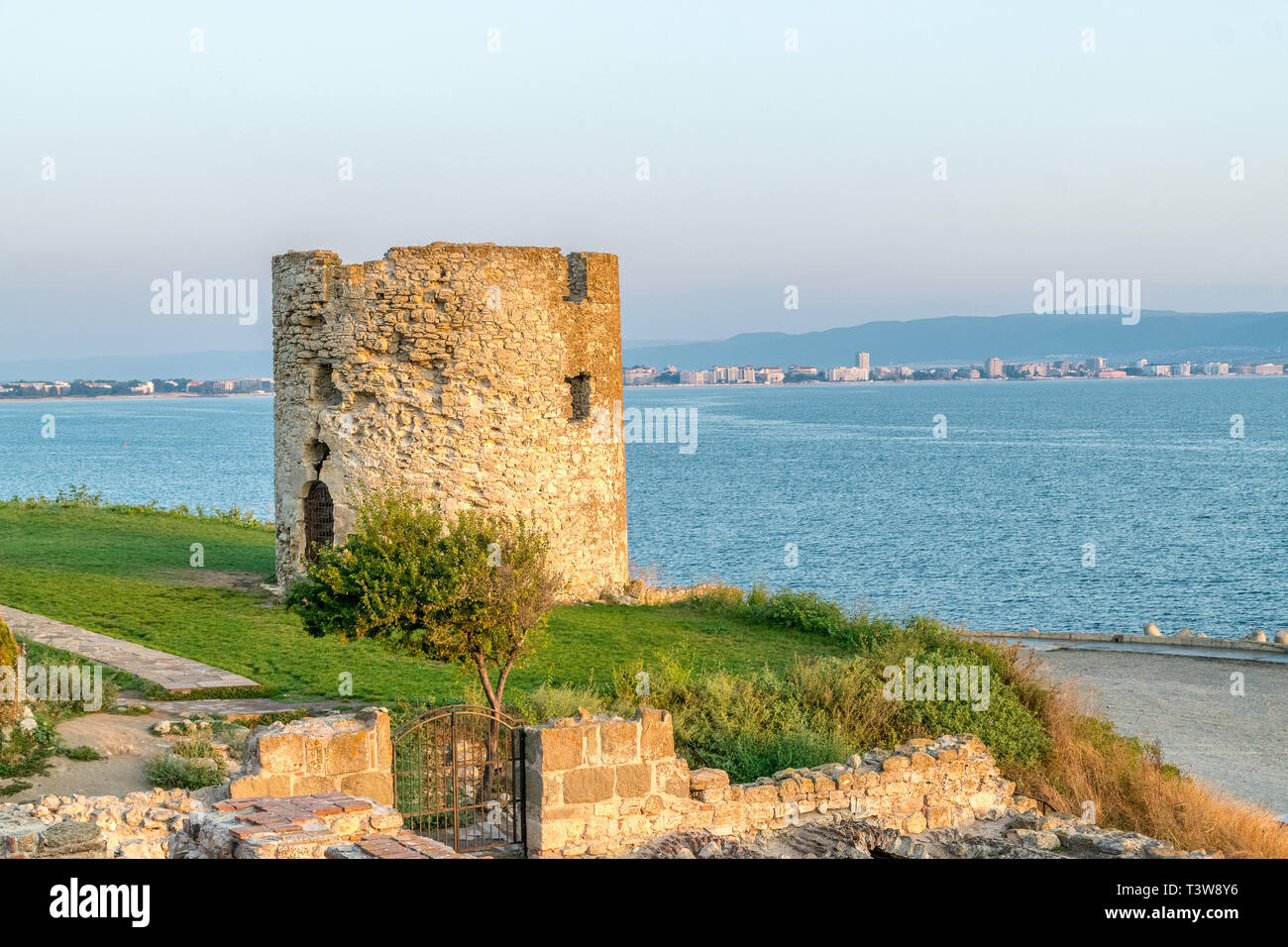 Ancient Byzantine Tower in Nessebar ancient city, one of the major ...