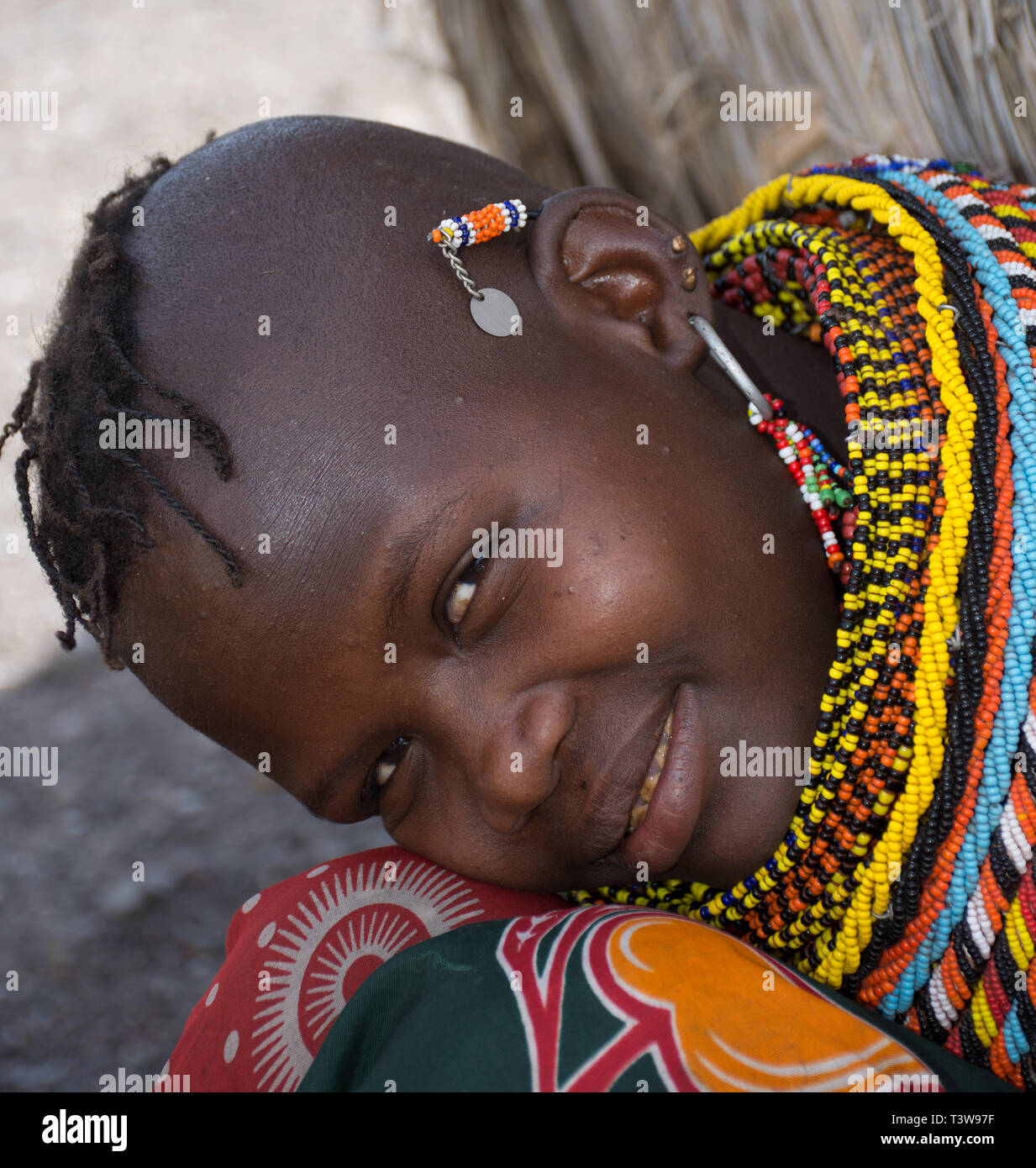 Girl, Layeni village Loyangalani, Lake Turkana, Northern Kenya Stock ...