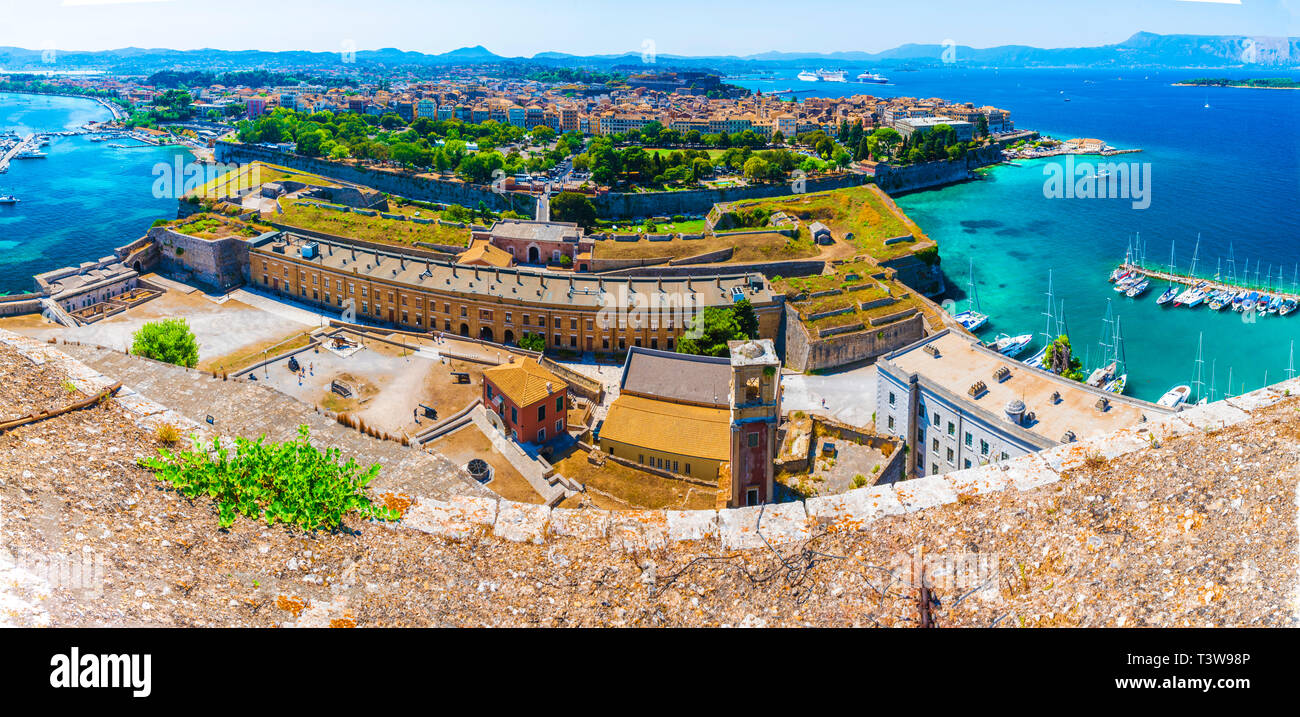Corfu old fortress aerial hi-res stock photography and images - Alamy
