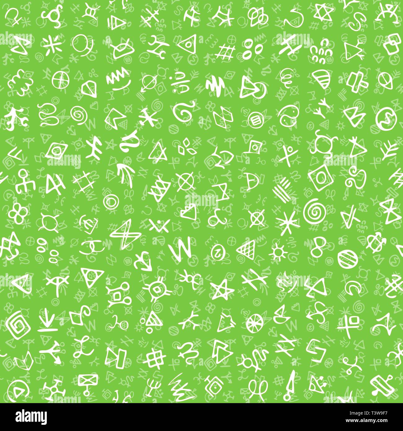 Hand drawn vector seamless pattern with red glyphs. Fashionable textile ...