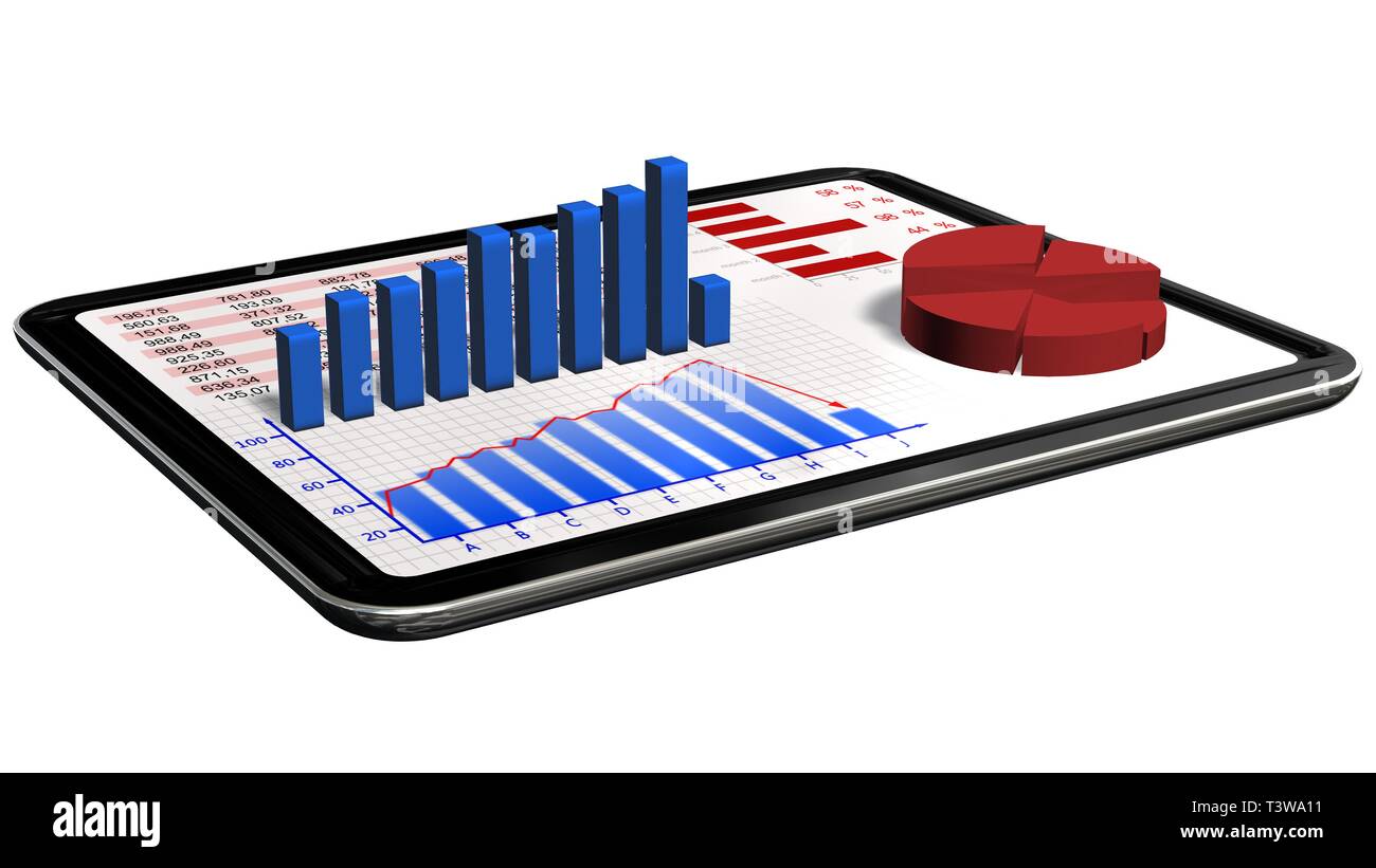 3d tablet computer bar graph hi-res stock photography and images - Alamy