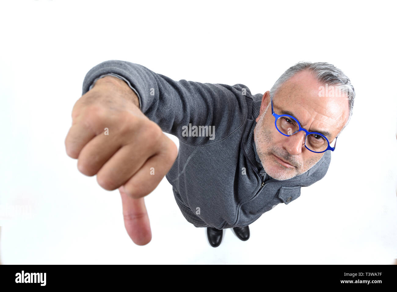 man screaming on white background Stock Photo - Alamy
