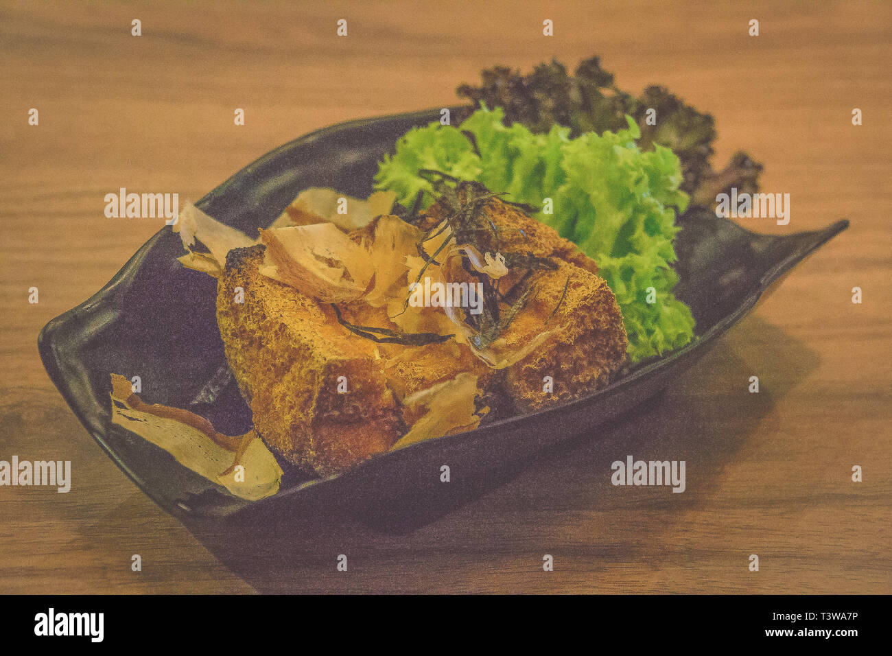 Atsuage Tofu Crispy deep fried silken beancurd with bonito flakes Stock ...