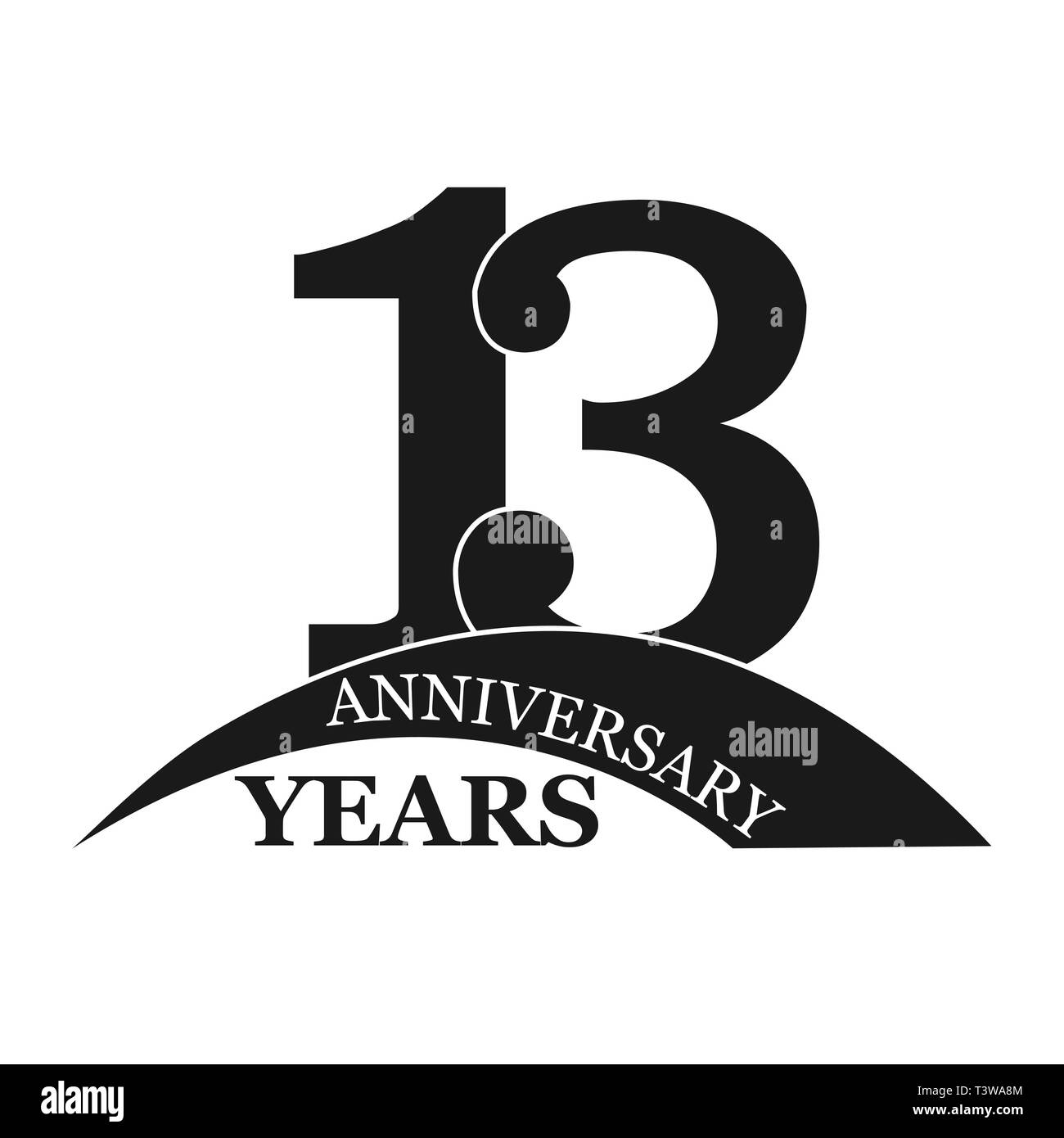 Number 13 vector vectors hi-res stock photography and images - Alamy