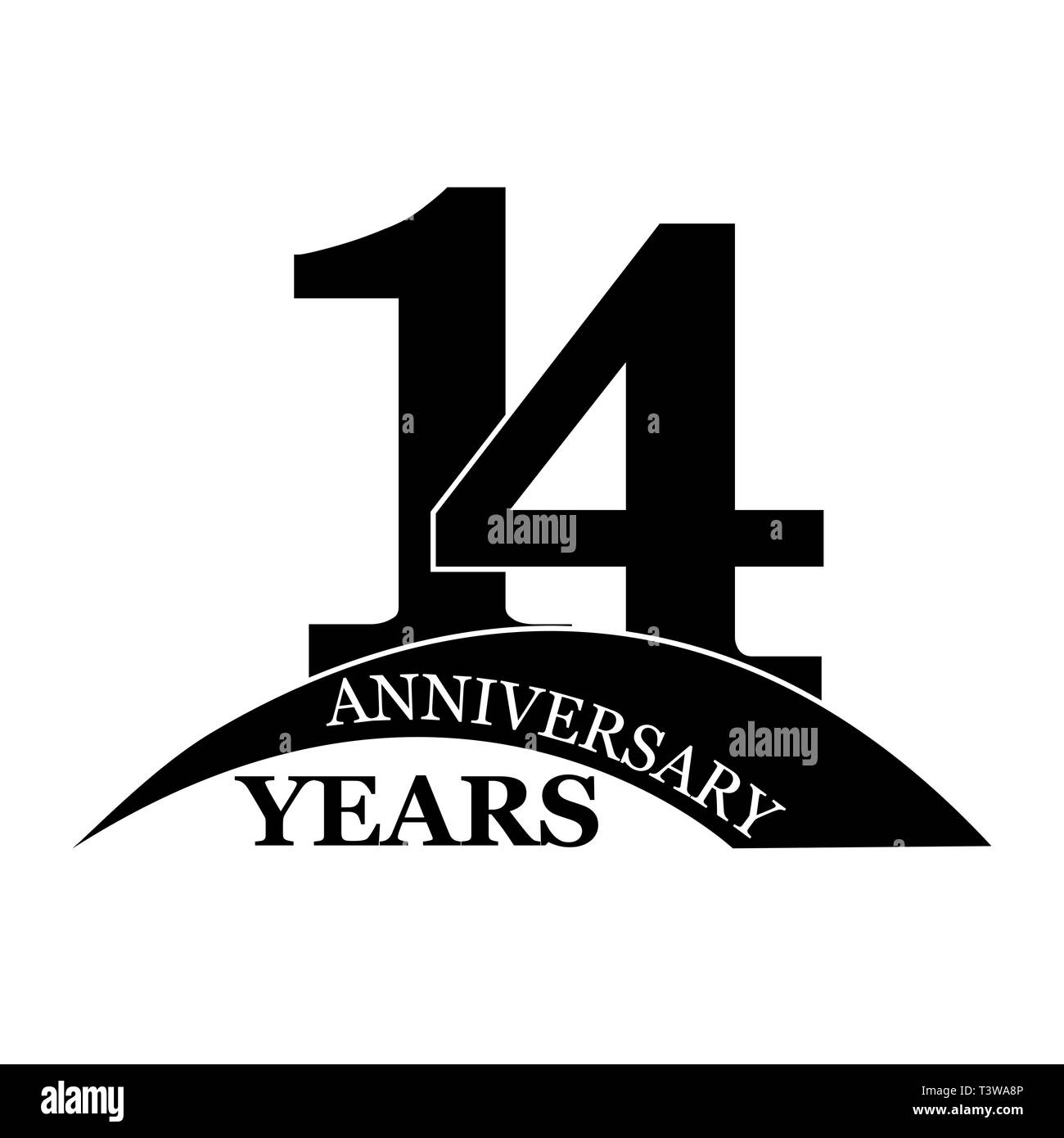 14 years anniversary, flat simple design, logo Stock Vector Image & Art ...