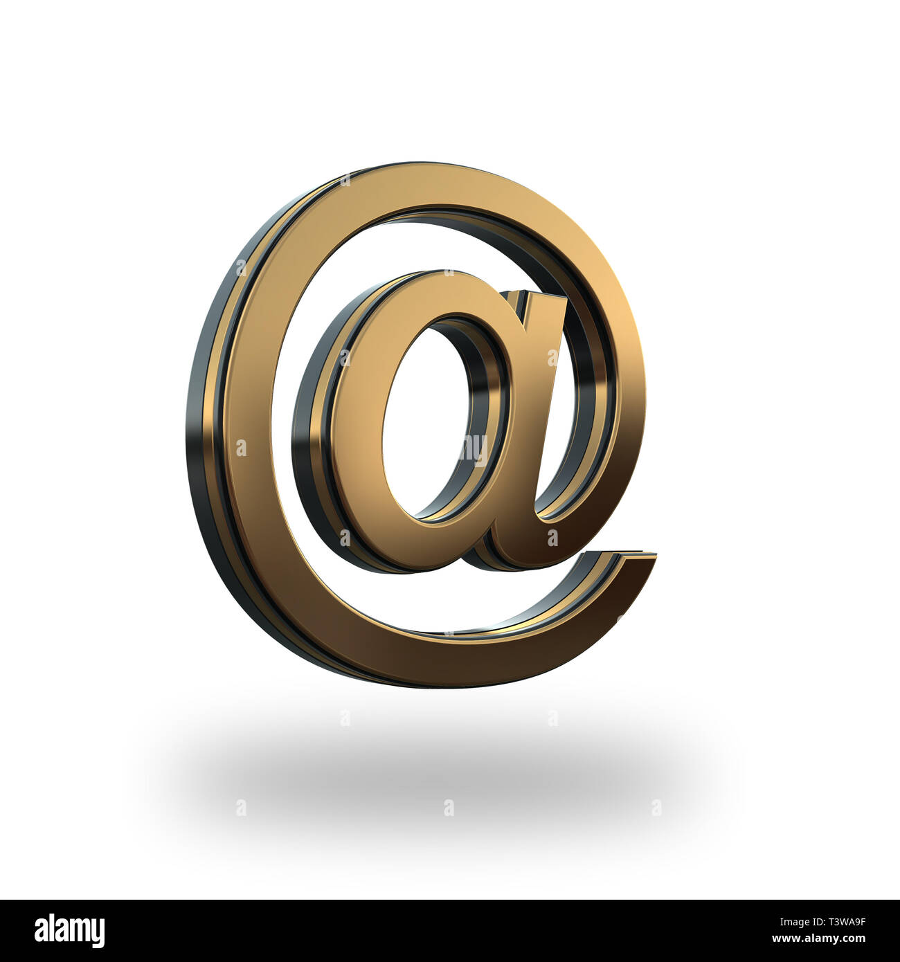 At sign in 3D with shadow on the floor - isolated on white background ...