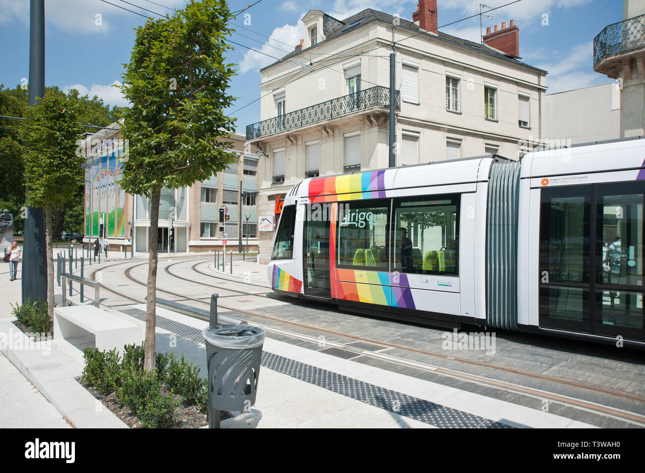 Angers, moderne Straßenbahn, Station Moliere - Angers, modern Tramway ...