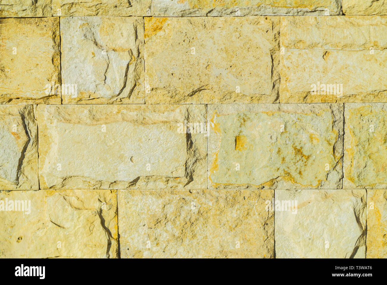 Stone wall pattern. Big concrete bricks outside Stock Photo - Alamy
