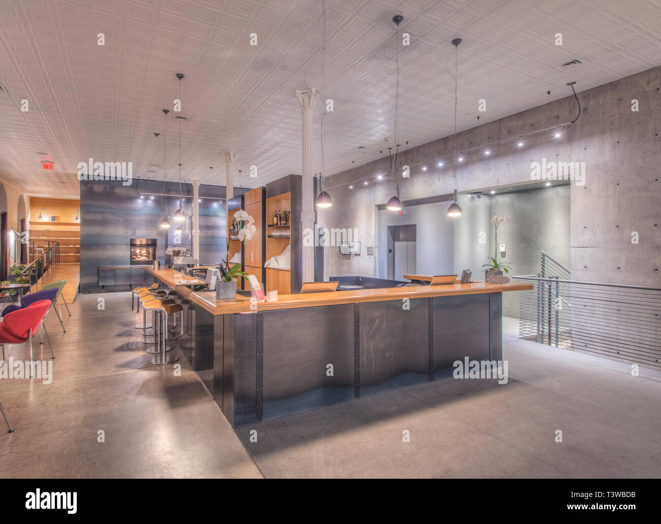 Reception area in modern office building Stock Photo - Alamy