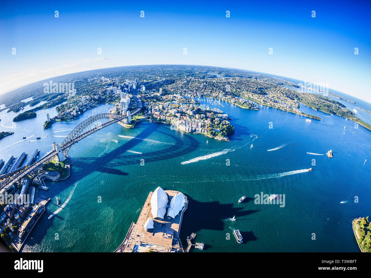 Aerial view of Sydney cityscape, Sydney, New South Wales, Australia ...