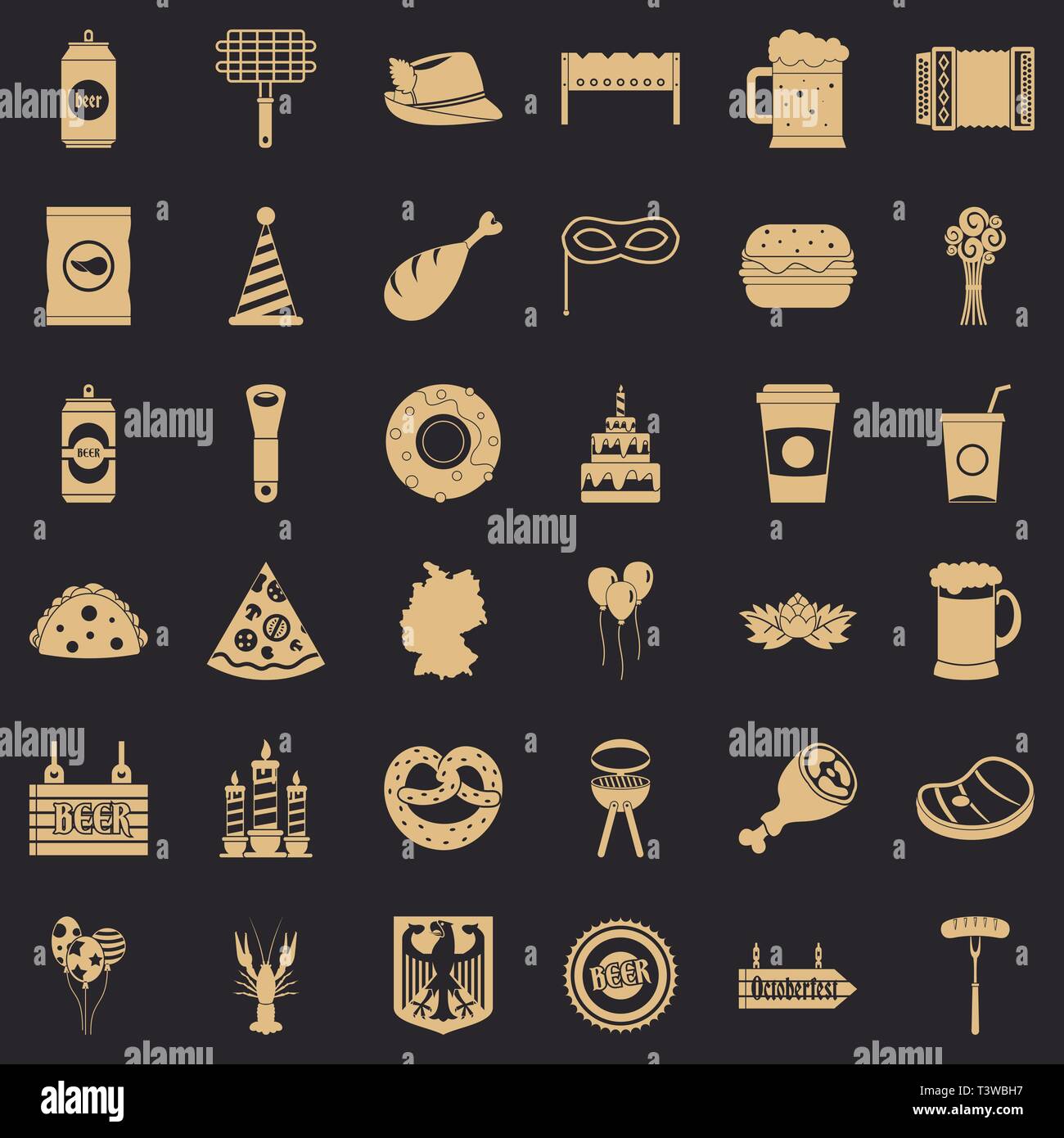 Beer bottle icons set, simple style Stock Vector Image & Art - Alamy