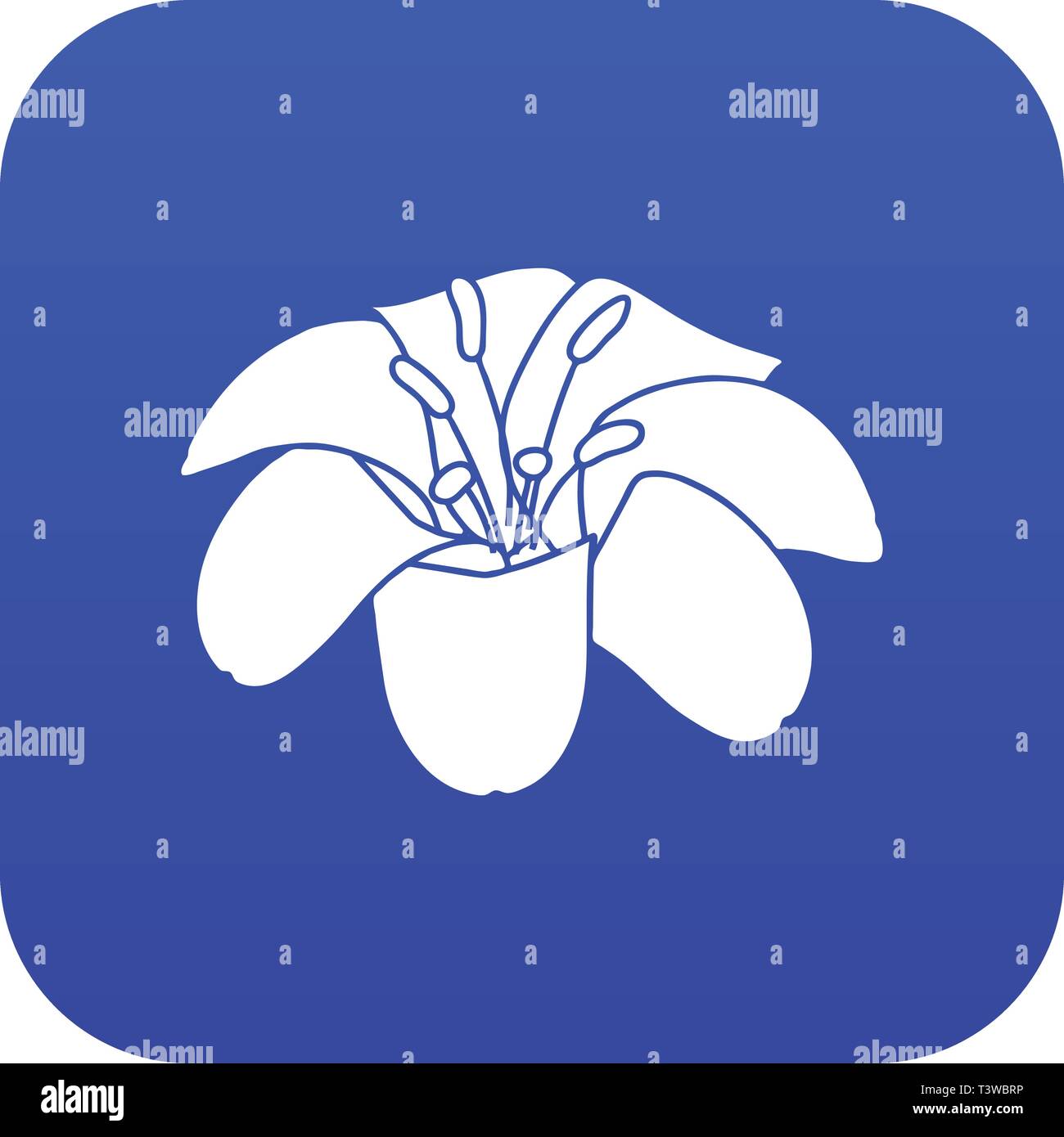 Lily flower icon blue vector Stock Vector Image & Art - Alamy